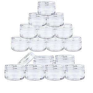 20g/20ml Cosmetic Container Jars Clear Plastic Empty Round Jars with Screw Cap Lid for Organizing Cosmetic, Lotion, Creams, Food, Pet Food, Kitchen Seasoning and More (20 Pieces)