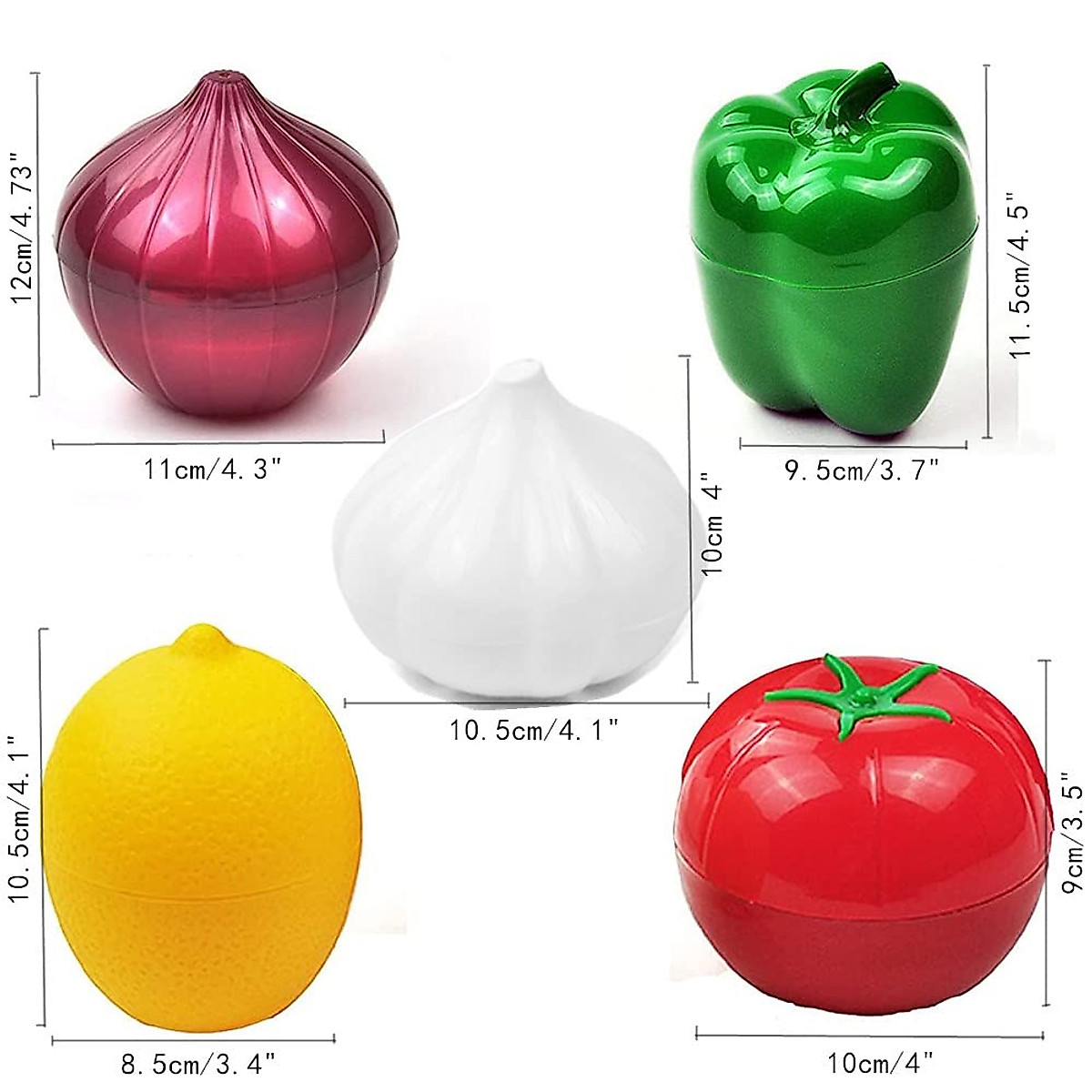 OUKEYI 2 Pieces Fruit and Vegetable Reusable Refrigerator Box Storage Bowls for，Green pepper/onion/Tomato/Lemon/garlic Shaped Containers with Lids ，Refrigerator Vegetable Crisper (lemons)