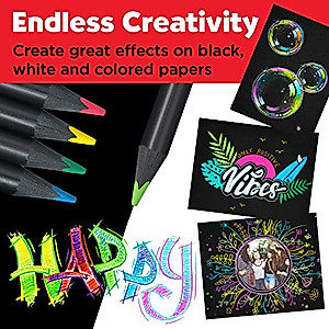 Faber-Castell Black Edition Colored Pencils - 12 Neon and Pastel Colors, Black Wood and Soft Core Lead, Premium Art Colored Pencils for Adult Coloring, Kids, Hobby Artists and Beginners