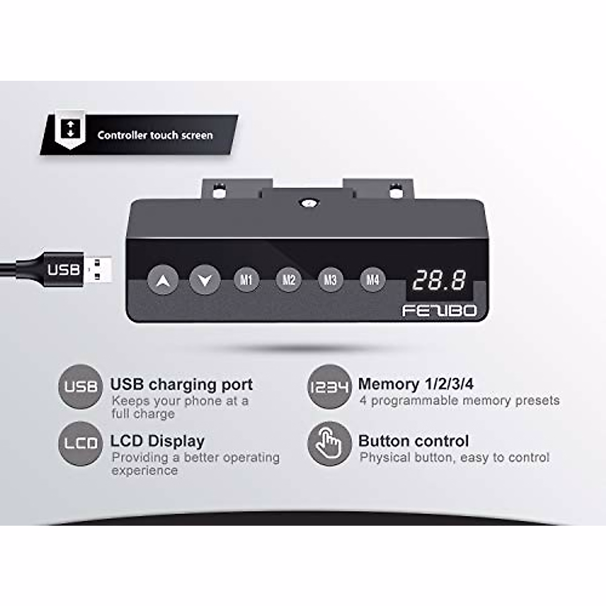 FEZIBO Height Adjustable Standing Desk Frame, Electric Standing Desk Legs for 43.4 inches to 62.9 Inches Desk Tops, Sturdy Stand up Desk Base for Workstation，Black (Frame Only)