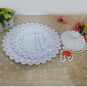 ATRDTO Set of 9 Pieces Cake Stands Iron White Cupcake Holder for Dessert Table Birthday Party Wedding Afternoon Tea Festival