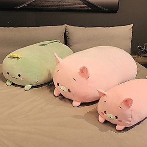 Jensquaify Pig Plush Pillow Soft Pig Stuffed Animal Toy Piggy Body Pillow, 33.5"