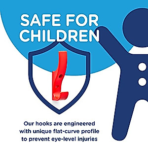 Toughook Heavy Duty Hooks for Hanging Coats, Jackets, Backpacks, Baseball Hats - Wall Mounted Rainbow Color Hangers for Kids, Perfect Hook for Classrooms, Bathroom Robes and Towels | Mini Hook 5-Pack