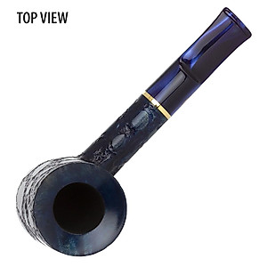 Alligator Savinelli Pipe - Briar Tobacco Pipe, Italian Artisan Pipe, Handmade Tobacco Pipe, Small Lightweight & Hand Crafted Wooden Tobacco Pipes, Straight Pipe, 6mm, Blue, 311 KS