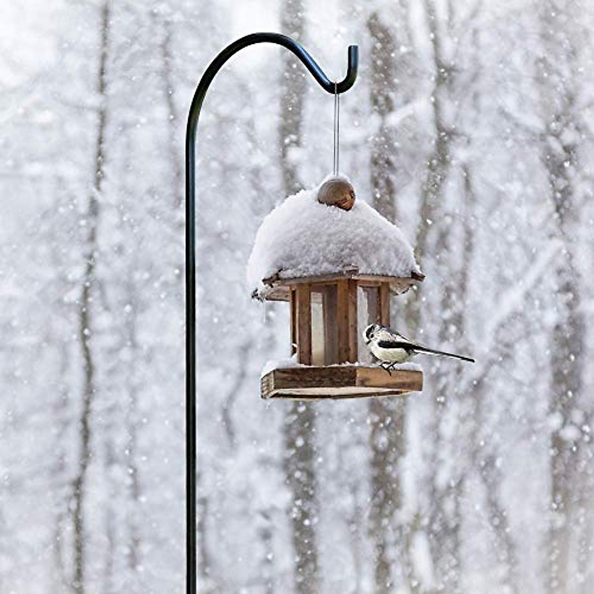 BEAU JARDIN 4 Pack Shepherd Hook 37 inch 2/5 inch Thick Premium Heavy Duty Rust Resistant Shepards Garden Outdoor Hanging Plants Hanger Light Lanterns Mason Jar Wind Chimes Wedding Black BG17401