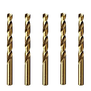 MAXTOOL 15/64" 5pcs Identical Jobber Length Drills HSS M42 Twist Drill Bits 8% Cobalt Fully Ground Golden Straight Shank Drills; JBF42G10R15P5