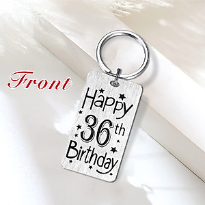 HYHYDHP 36th Birthday Gifts for Women Men, Happy 36 Year Old Birthday Keychain, 36 Yr Bday Presents Ideas