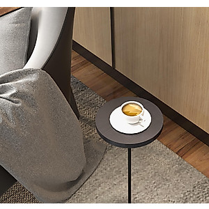 Drink Table, Metal Base Side Table for Small Spaces,Tall Modern Round End Table/Martini Table Furniture for Living Room, Dorm, Home Office, and Bedroom