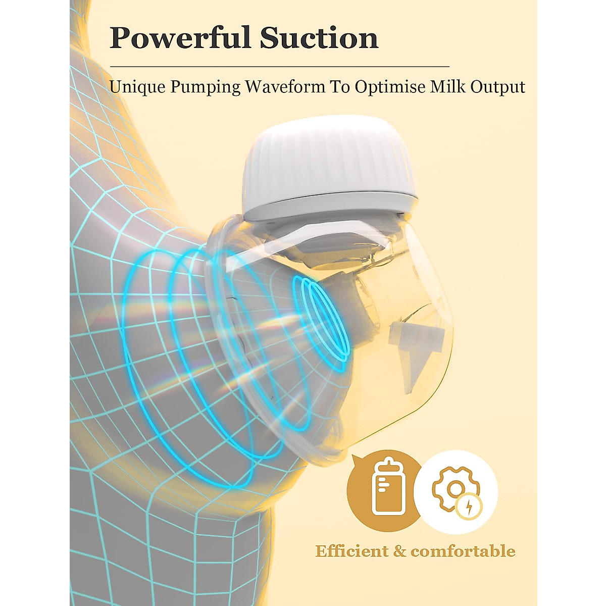 BIOBOO Hug Spa-Level Breast Pump Hands Free, Including Replacement Accessories, Hands Free Breast Pump, Double-Sealed Flower Flange - 24mm, 2 Pack