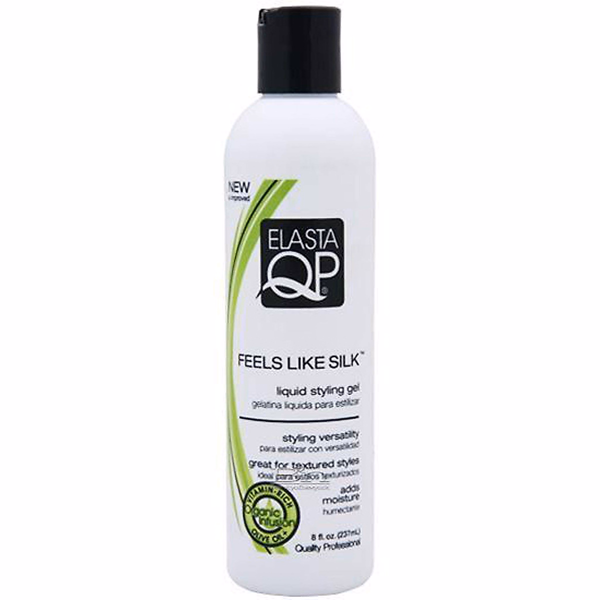 ELASTA QP Feels Like Silk Taming Gel for Natural Texturized Hair - Conditions, Moisturizes, Restores Softness & Shine, Frizz Control, No Build-up, 12 oz