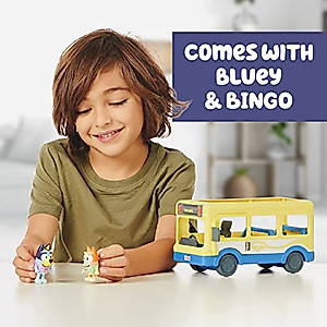 Bluey Bus, Bus Vehicle and Figures Pack, with Two 2.5-3" Figures