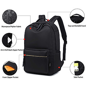 Abshoo Lightweight Classic Nylon Daypack Waterproof Womens School Backpack For Teen Girls Bookbag (Black)
