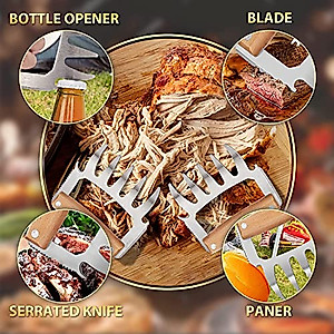 Meat Claws For Shredding - BBQ Grill Claws Stainless Steel Pulled Pork Chicken Shredder Claws Tool Metal Cooking Smoker Accessories Barbecue Birthday Gifts Ideas For Men Women Dad BBQ Enthusiasts