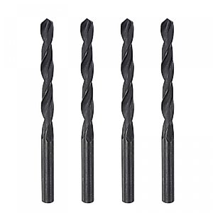 uxcell 6542 High Speed Steel Straight Shank Twist Jobber Drill Bit, Fully Ground Black Oxide Drill Bits 7.9mm Drill Diameter 117mm Total Length 4 Pcs
