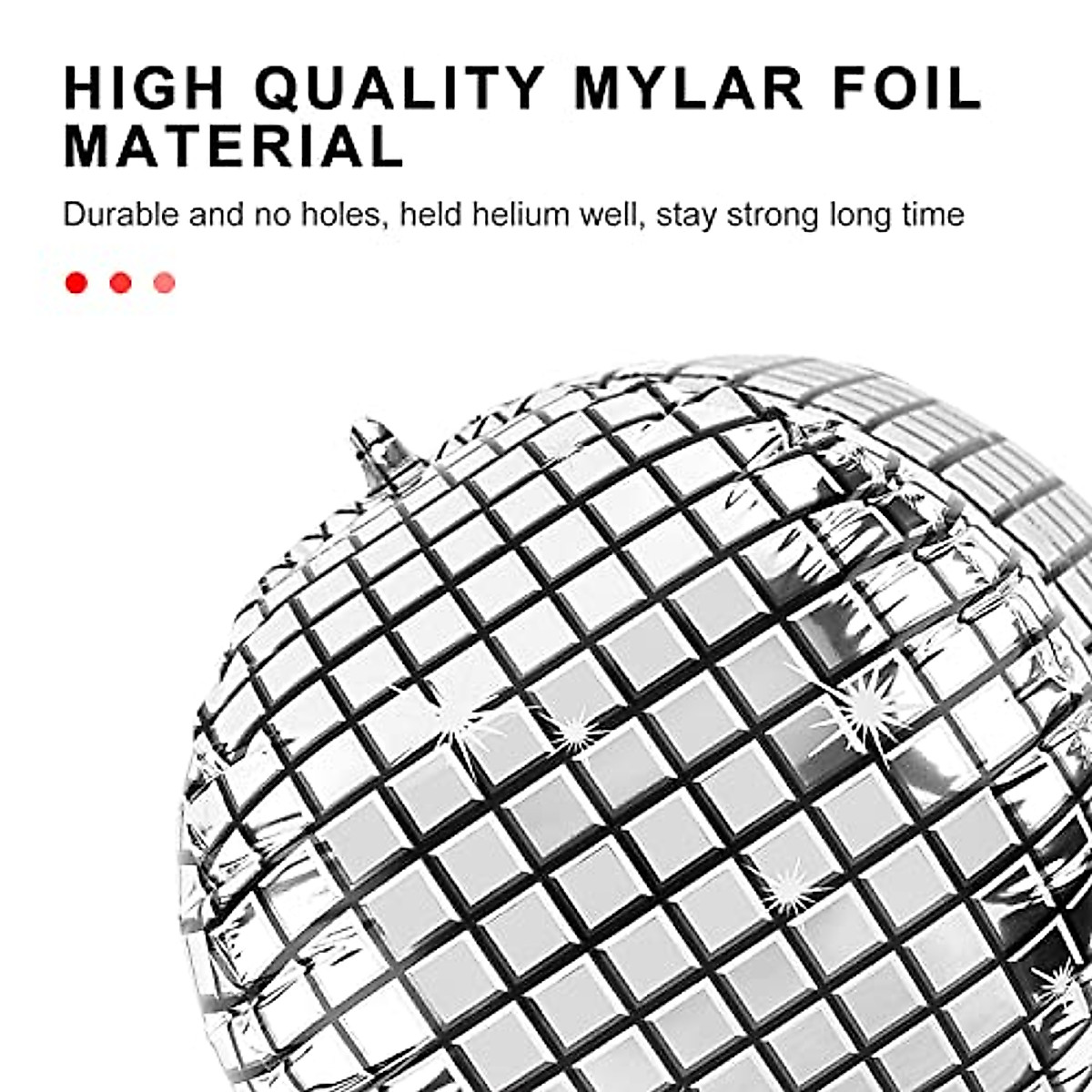 WXJ13 20 Pack Big Disco Ball Balloons for 3 Different Sizes, 32” 22” 10‘’ 4D Large Disco Balloons Round Metallic Silver Disco Mylar Foil Balloons for 70s 80s Disco Party Decorations