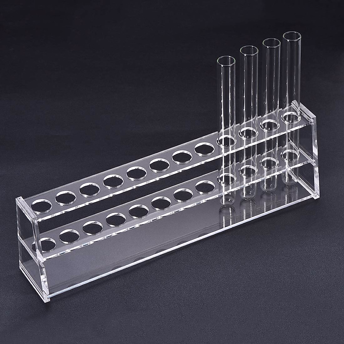 uxcell Acrylic Test Tube Holder Lab Stand Rack 12 Wells for 10ml Centrifuge Tubes Clear