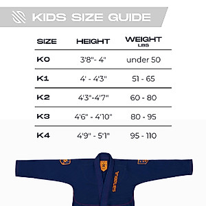 Sanabul Future Legends BJJ Gi for Kids Jiu Jitsu Gi Kimono for Children Youth Preshrunk Fabric & BJJ White Belt Included - Navy/Orange, K1