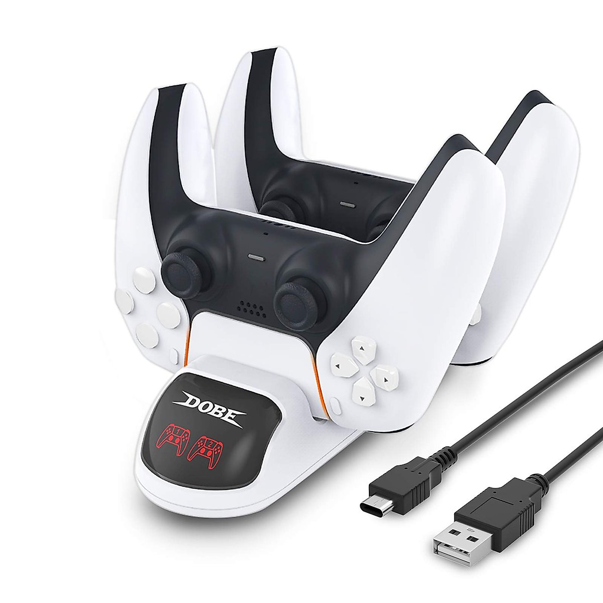 PS5 Controller Charger Station, PS5 DualSense controller charging dock,PS5 controller charger station with Two Type-C adapter