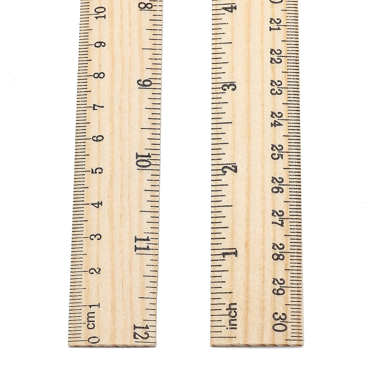 60 Pack Wooden Ruler 12 Inch Rulers Bulk Wood Measuring Ruler Office Ruler 2 Scale