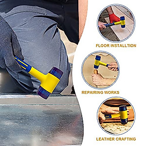 Rubber Mallet Hammer,KAIHAOWIN 30mm Rubber Mallet Rubber Hammer Small Rubber Mallet Double-Faced Soft Hammer with Ergonomic Shaped Anti-Shock/Slip Handle for Jewelry Leather Crafts Woodworking Camping