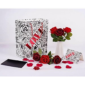 Elephant-package 12.6" Large Love Gift Bag with Card and Tissue Papers for Valentines Day/Mother's Day/Father's Day/Anniversary and more (Red Love)