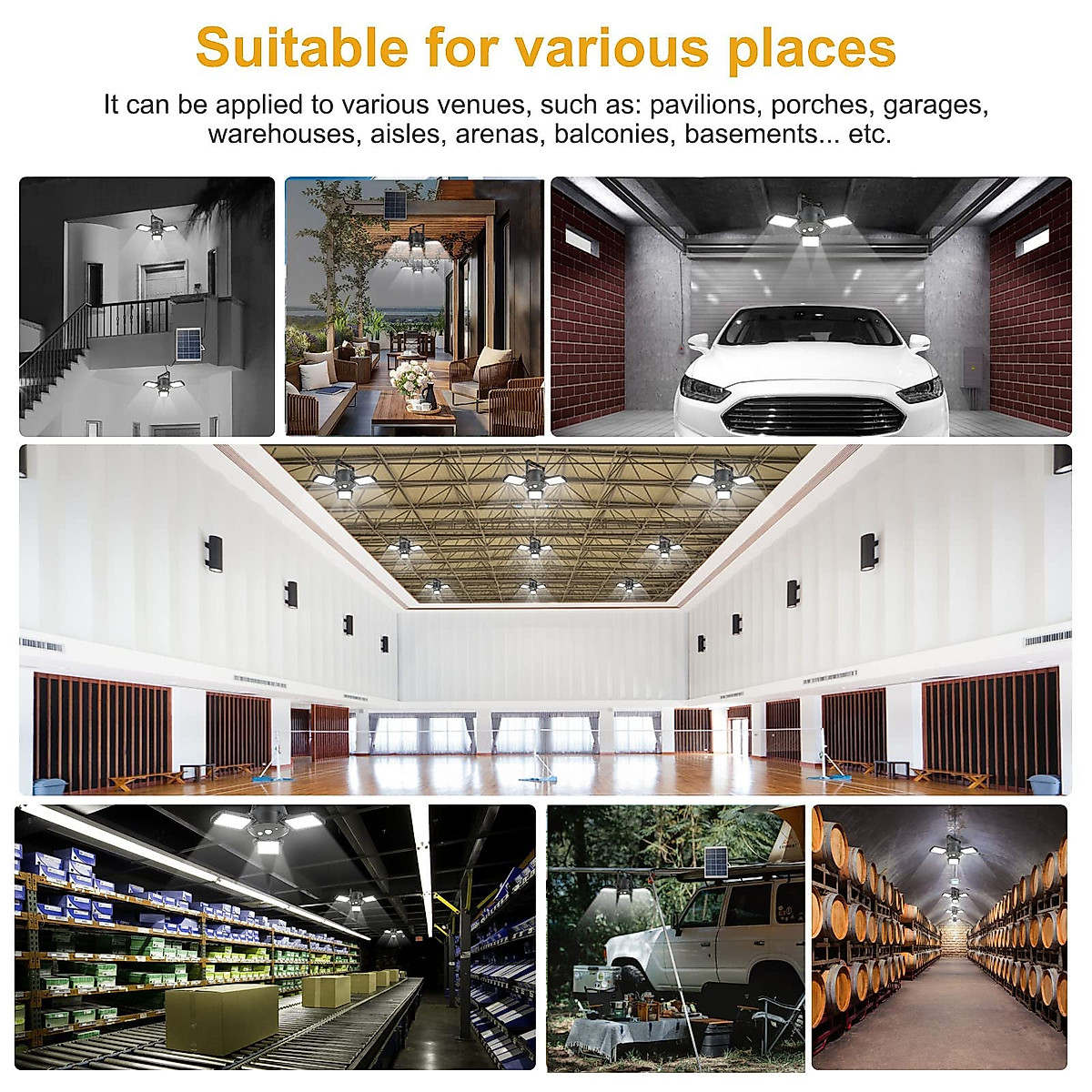 Solar Shed Lights with Dual Lamps, Outdoor Indoor 800LM 192LED Motion Sensor Solar Powered Pendant Light with Remote Control 120° Adjustable Heads IP65 Waterproof for Gazebo Garage Porch