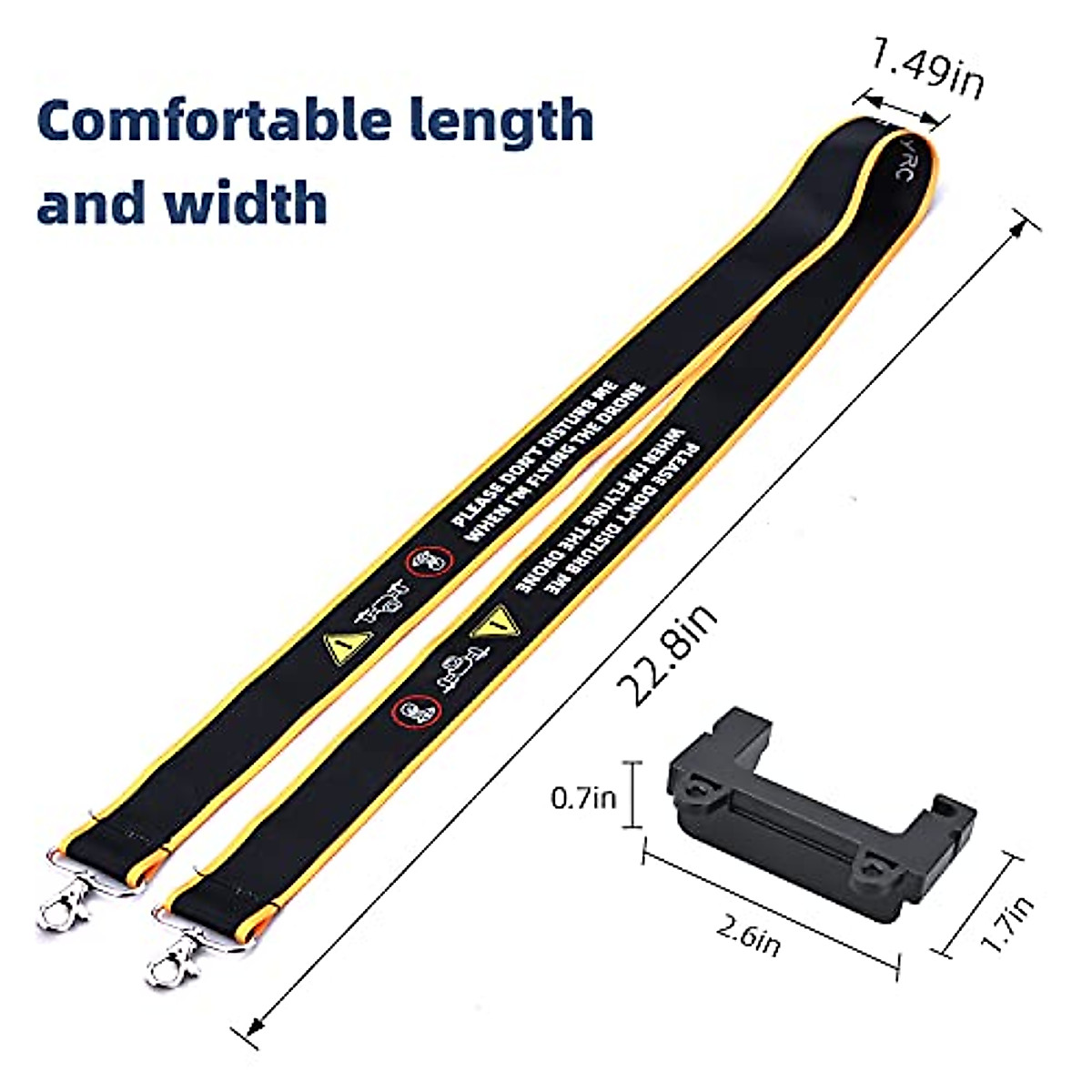 HeiyRC Dual Hooks Neck Strap for DJI AIR 3/Mini 2/Air 2S/Mavic 3/Air 2/Mini 3 Pro Remote Controller Anti-Fall Lanyard Mount (Please Don't Disturb Me When I'm Flying The Drone)