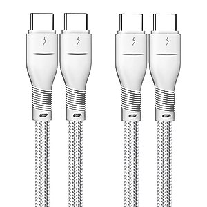 10FT 2Pack USB-C to USB C Cord,Long Charger Cable for Samsung Galaxy S22/S22 Plus/S22 Ultra/S21/S21 FE/S23/S23+/S23 Ultra/A52 5G/A53 5G/S20,Tab S7/S8,Pixel 6 7 Pro/4A 5G/5 5A,60W Fast Charging Charge
