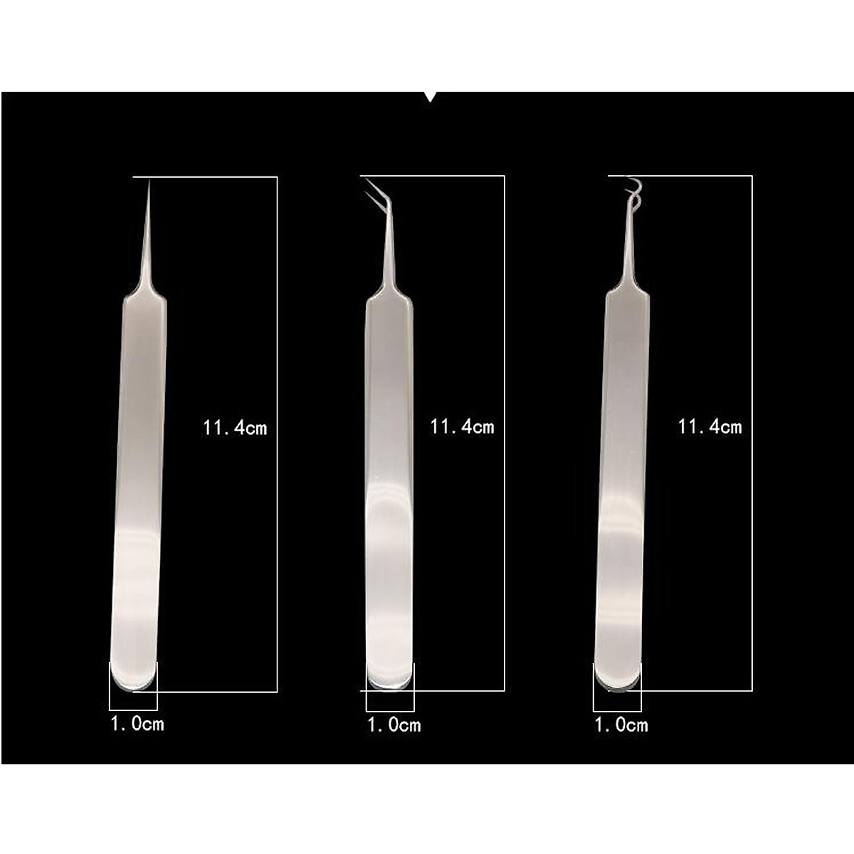 1Set(3PCS) Silver Professional Remove Blackheads Tweezers Set - Stainless Steel Straight/Slanted & Pointed Splinter/Bend Curved Blemish Extractor Tool for Acne Zit Cystic Blemish Whitehead Popping