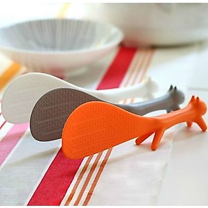 AKOAK 3 Piece Creative Household Kitchen Tools,Lovely Squirrel Shape Standing Spoon Non-stick Rice Spoon Fashion Rice Cooker Dishes Filled Scoop Shovel