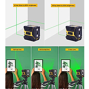 RONGPRO Self Leveling Laser Level, 50ft/15m Cross Line Laser level Laser Line leveler Beam Tool for Construction Picture Hanging Wall Writing Painting, Magnetic Mount Base and Carrying Pouch