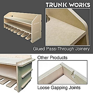 TrunkWorks Heavy Duty 8 Bay Cordless Drill Wall Mount Organizer Shelf Storage & Battery Charging Station - Gifts for Dad/Men
