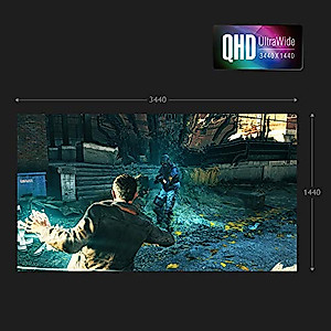 Acer Nitro XV340CK Pbmiipphzx 34" QHD (3440 x 1440) IPS Gaming Monitor with AMD Radeon FREESYNC, 144Hz, 1ms VRB, HDR10 Technology, (2 x Display Ports, 2 x HDMI 2.0 & 2 x USB 3.0 Ports), Black