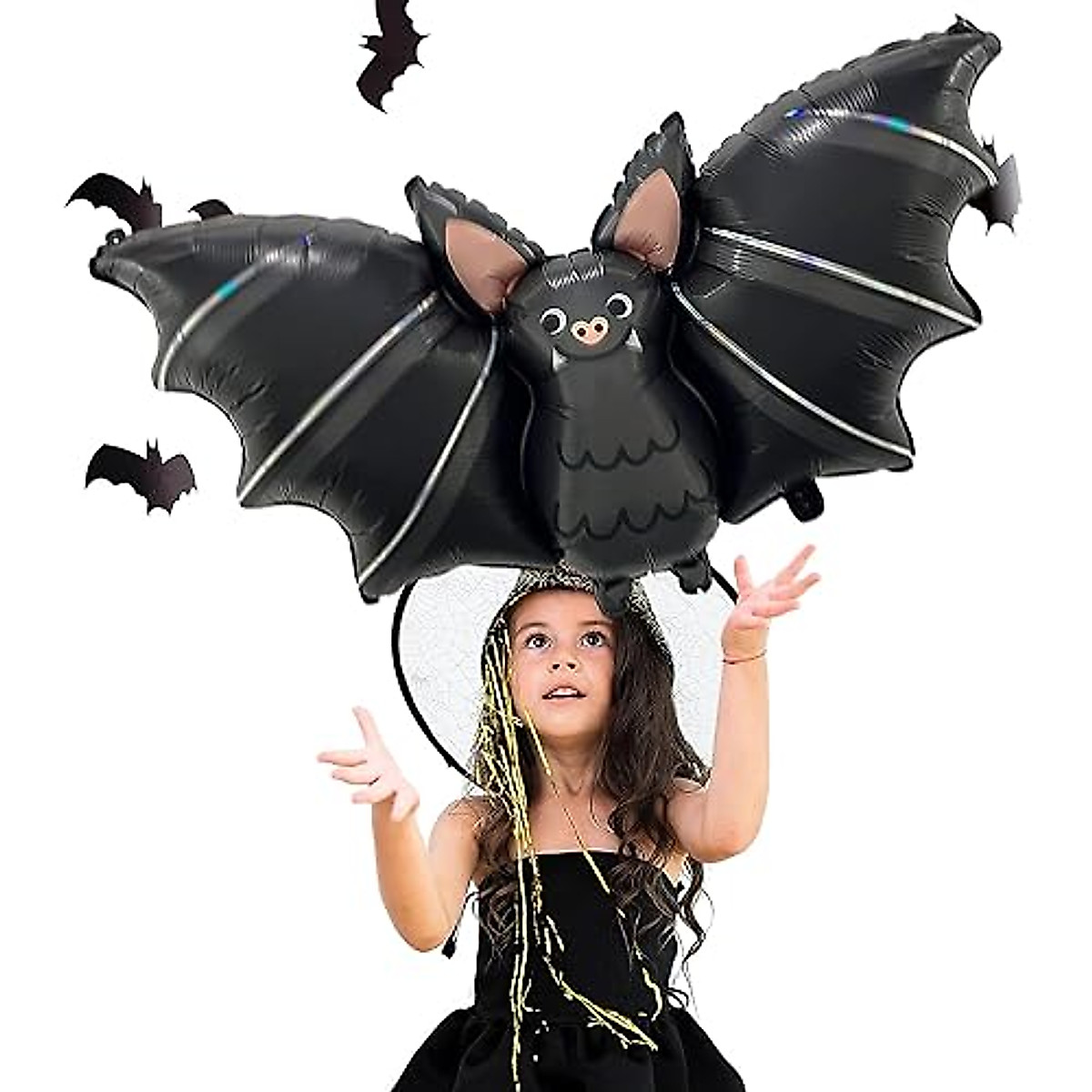 HOUSE OF PARTY 40 Inch Large Halloween Bat Balloons, Bat Foil Balloons for Halloween Party Decorations, Bat Mylar Balloons, Halloween Party Balloons for Bat Themed Halloween Party Decorations