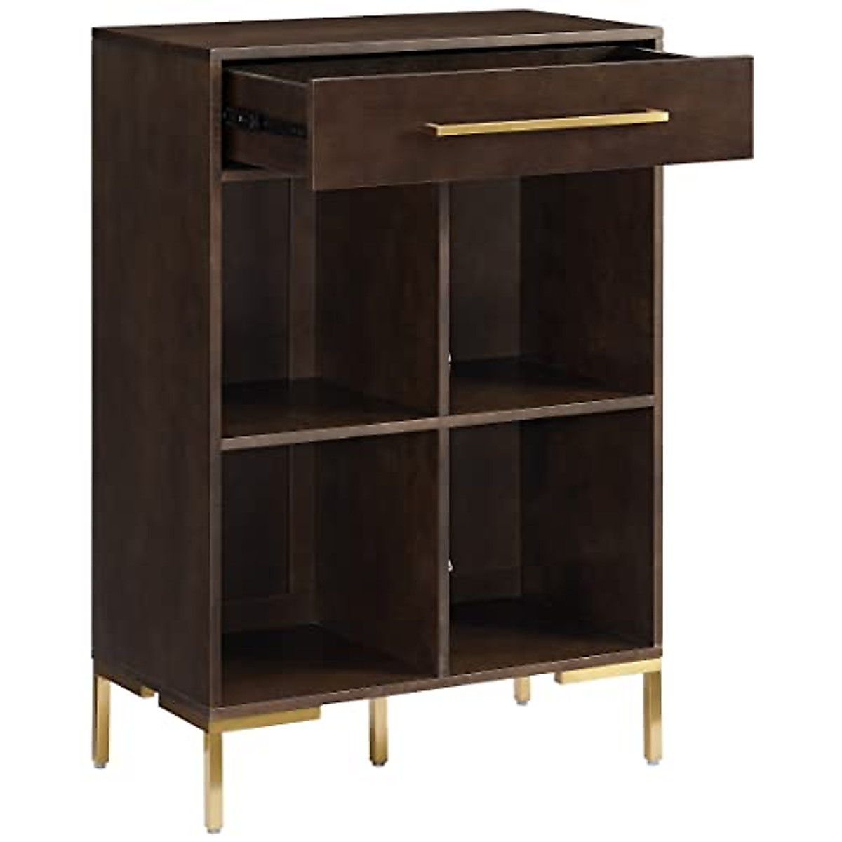 Crosley Furniture Juno Record Storage Cube Bookcase, Dark Brown