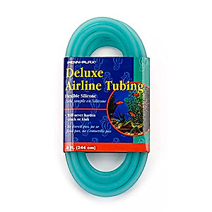 Penn-Plax Deluxe Airline Tubing for Aquariums – Made of Durable Silicone – Safe for Freshwater and Saltwater Fish Tanks – 8 Feet