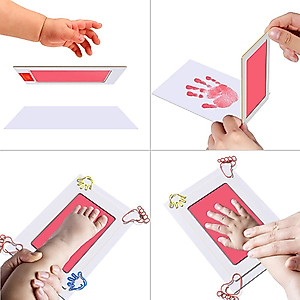 Clean Touch Ink Pad for Baby Handprints and Footprints, PChero Inkless Print Kit for Family Keepsake Newborn Shower Gifts