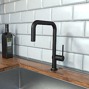 hansgrohe Talis N Black High Arc Kitchen Faucet, Kitchen Faucets with Swivel, Faucet for Kitchen Sink, Matte Black 72806671