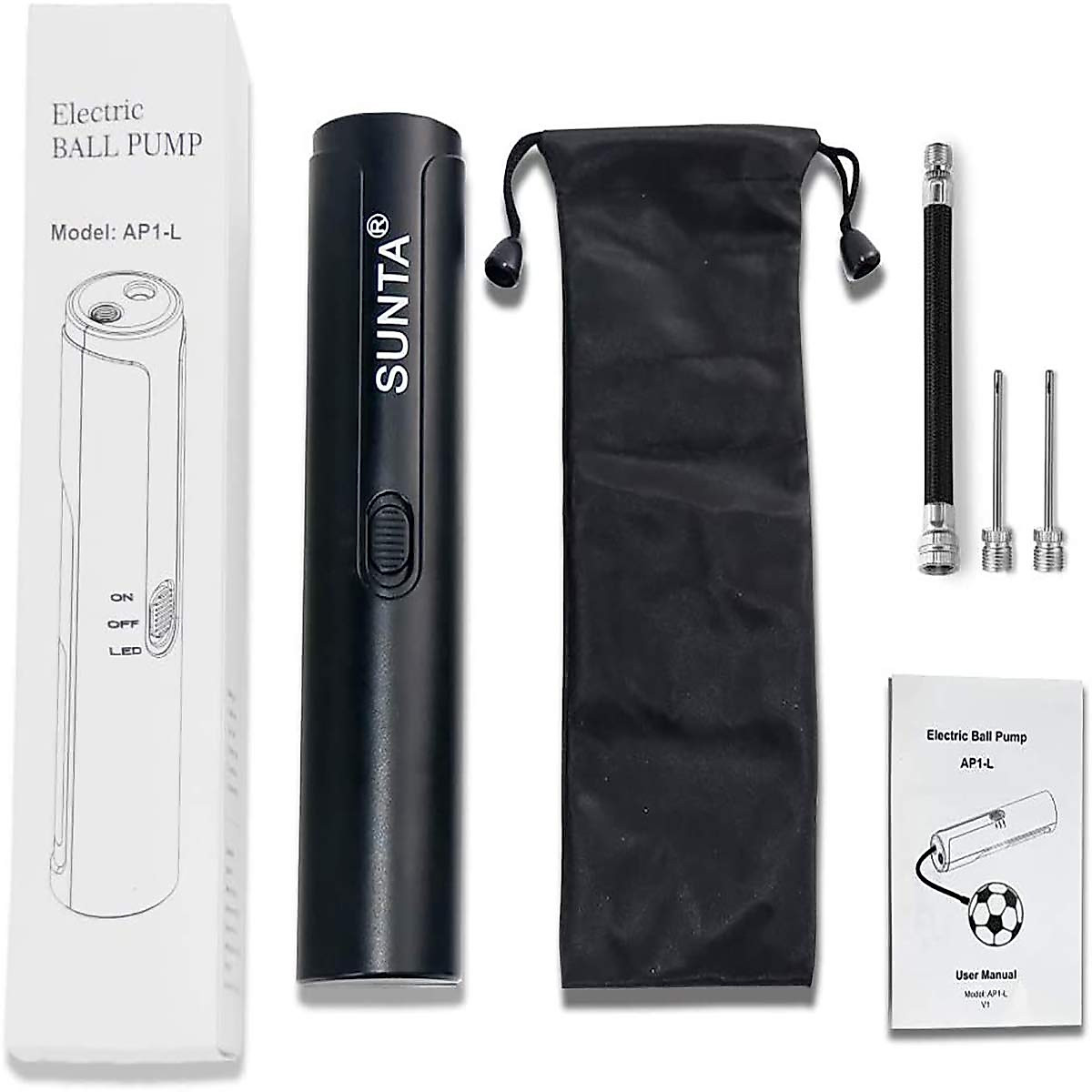 Automatic Electric Ball Pump, Air Pump with Needles for Balls, Basketball, Soccer, Volleyball, Football, Rugby, Inflatables and More