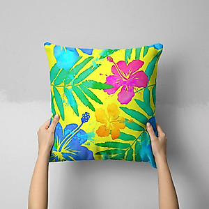 iiRov Summer Design Ink-Fuzed Decorative Throw Pillow - Tropical Fluorescent v2