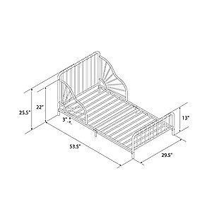 Little Seeds Quinn Whimsical Metal Toddler Bed, White