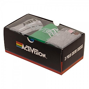 Activision Kaboom! Pitfall Freeway Crew Socks, 3-Pack, 10-13