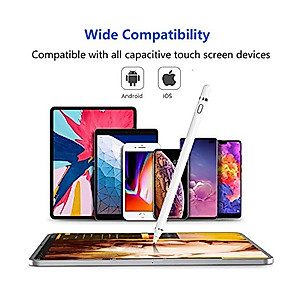 Stylus Pens for Touch Screens,Active Stylus Compatible with Apple,Capacitive Pencil for Kid Student Drawing, Writing,High Sensitivity,for Touch Screen Devices Tablet,Smartphone (White)