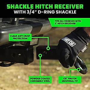 Rhino USA Heavy-Duty Recovery Gear Combos Off-Road Jeep Truck Vehicle Recovery, Best Offroad Towing Accessories - Guaranteed for Life (30' Strap + Shackle Hitch)