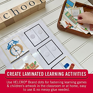 VELCRO Brand Dots with Adhesive | Sticky Back Round Hook and Loop Circles | 5/8in, 80 Pack | Arts and Crafts, School Projects, 95215W, White