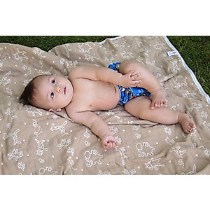 Kawaii Baby Blanket - Double Layer Thick Cotton Reversible Unisex Soft Nursery Crib Blanket, Newborn Infant Toddlers, Jacquard Cotton Unisex Swaddle 80 x 100 cm, Parachute