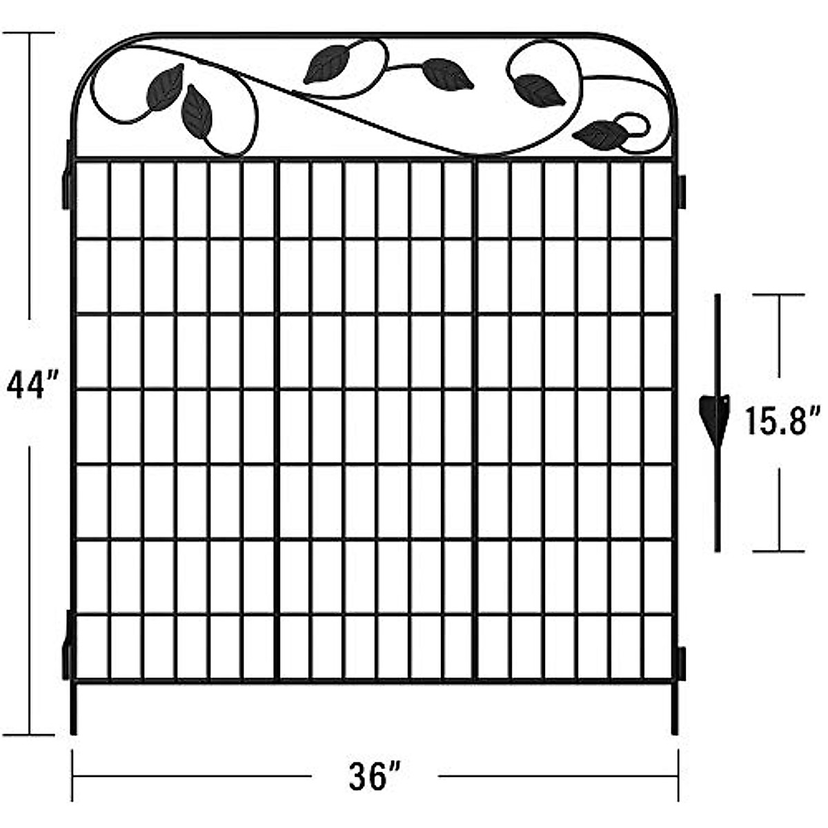 Amagabeli 2 Pack Decorative Garden Fence Border 36in(L)x44in(H) Animal Barrier Dogs Rustproof Landscape Wrought Iron Fencing Gate Folding Patio Flower Bed Black ET043