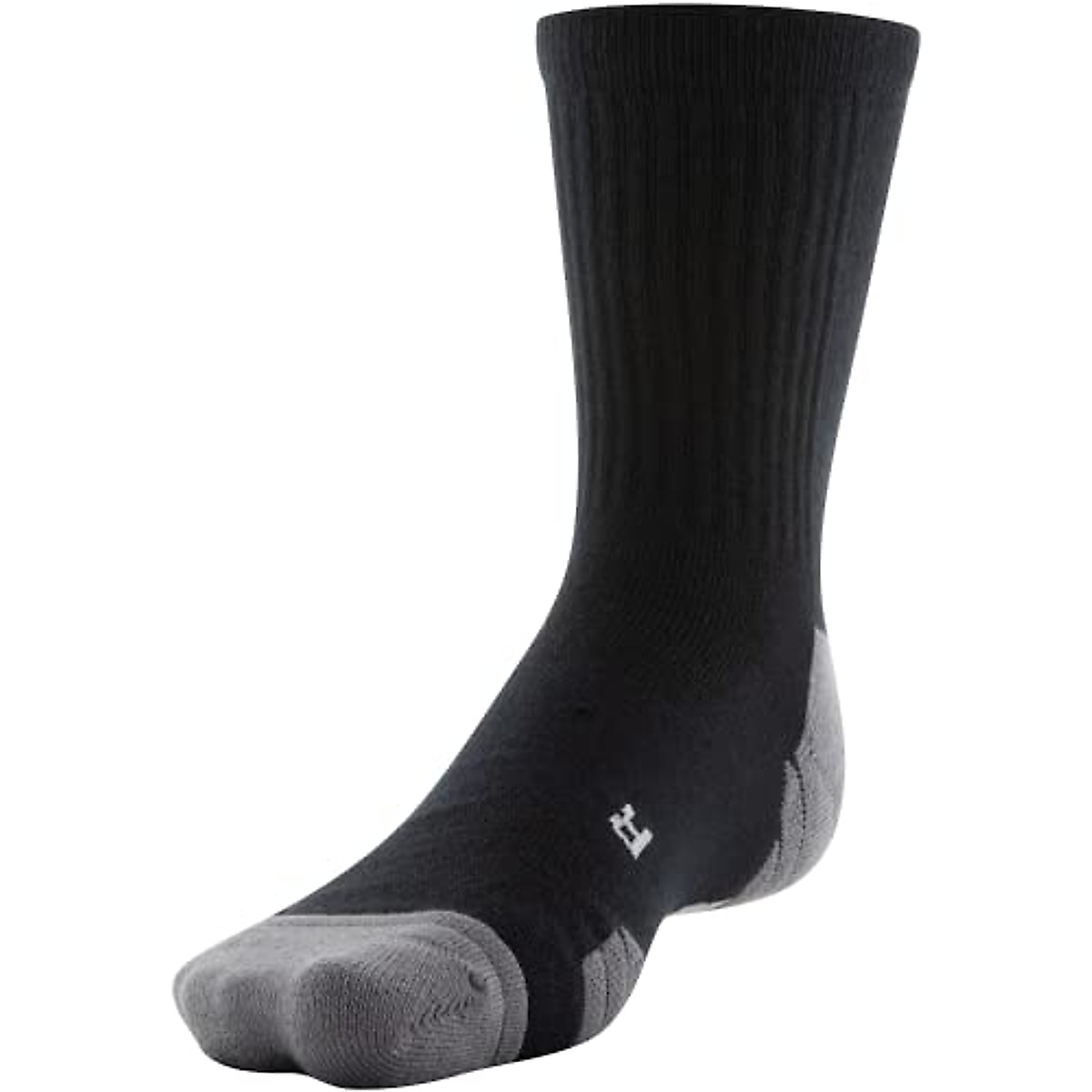 Under Armour Adult Team Crew Socks, 1-Pair , Black/Graphite/White , Large