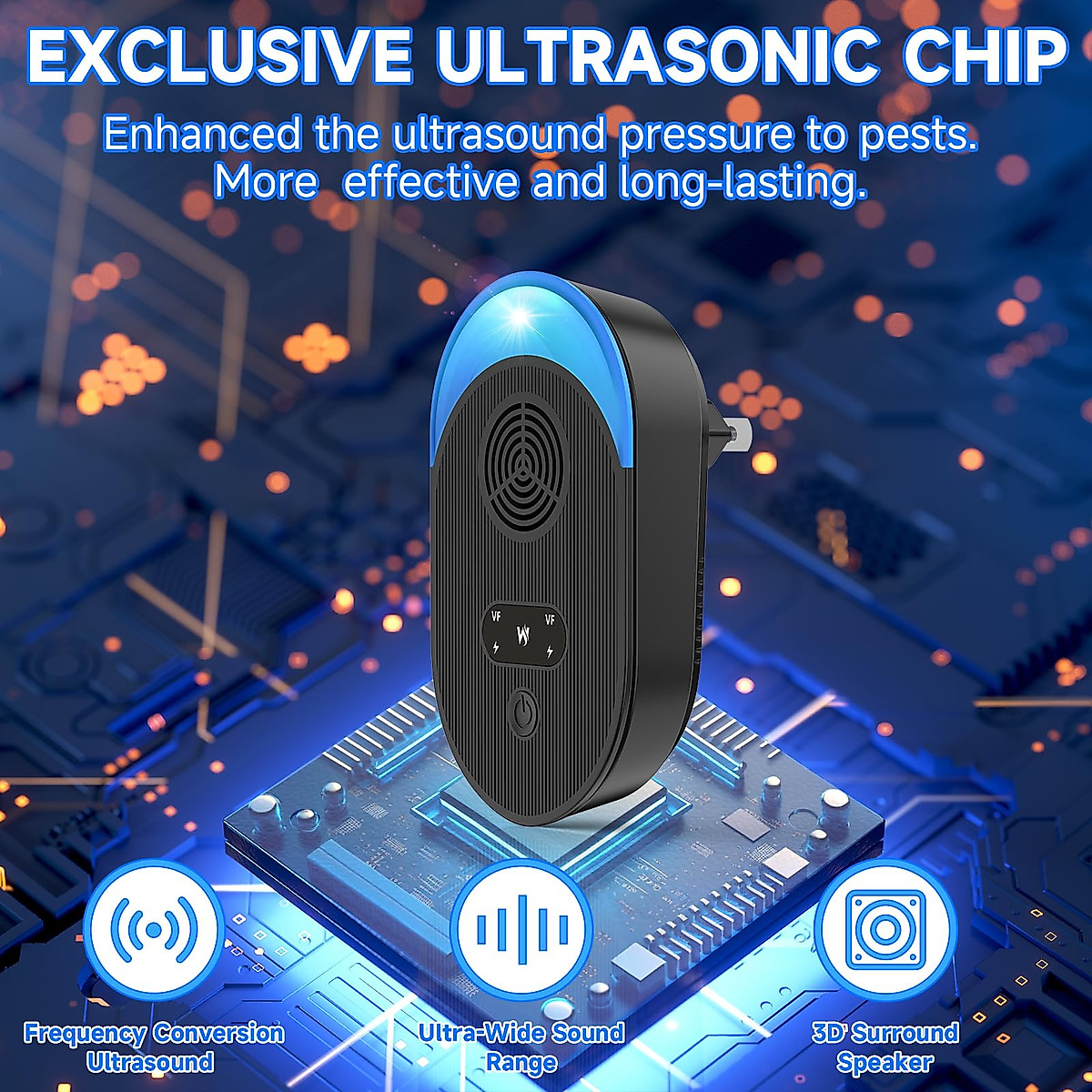 Ultrasonic Pest & Mouse Repeller 6 Packs, 2024 Ugraded Indoor Pest Control, Ultrasonic Pest Repellent, Indoor Pest Control for Home, Kitchen, Office, Hotel, Warehouse