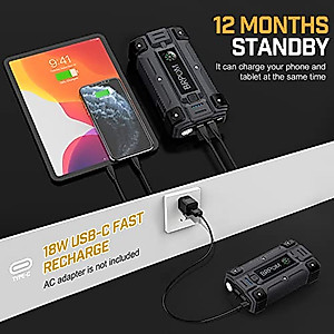 BRPOM Car Jump Starter, 4000A Peak 23800mAh (Up to 10.0L Gas or 8.0L Diesel Engine, 50 Times) 12V Auto Booster Battery Charger Jump Box with Quick Charger Smart Jump Cables